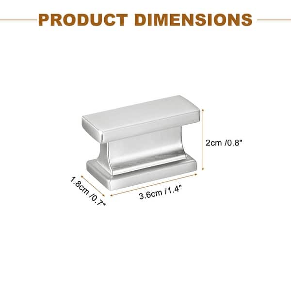 10 Pack Square Cabinet Knobs, Silver Dresser Knobs Kitchen Cabinet ...