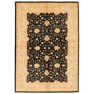 ECARPETGALLERY Hand-knotted Chobi Finest Black Wool Rug - 5'4 x 7'8 ...