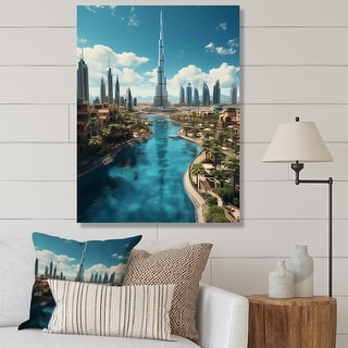 Designart "Dubai City Of Height I" Dubai Canvas Wall Art - Bed Bath ...
