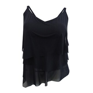 Coco Reef Women's Flourish Underwire Bra-Sized Tankini Top (38DD, Black ...