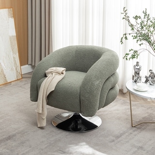Modern Style Single Swivel Sofa Chair, Teddy Upholstered Single Sofa ...