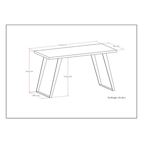 WYNDENHALL Mitchell SOLID ACACIA WOOD Modern Industrial 54 inch Wide ...