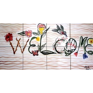 24in x 12in Welcome Design 8pc Tile Ceramic Wall Mural - Bed Bath ...