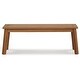 47 Inch Rectangular Bench, Natural Acacia Wood, Slatted Seat, Angled ...