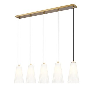 Farrell 5 Light Linear Chandelier in Modern Gold - Bed Bath & Beyond ...
