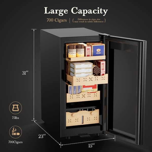 Electric Cigar Cooler Humidor 85L, Large Cabinet for 700 Counts with ...