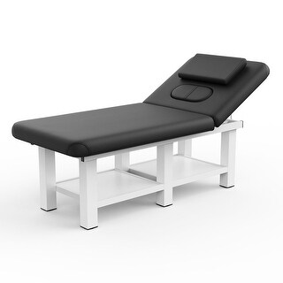 75''L Professional Stationary Massage Bed with Adjustable Backrest for ...