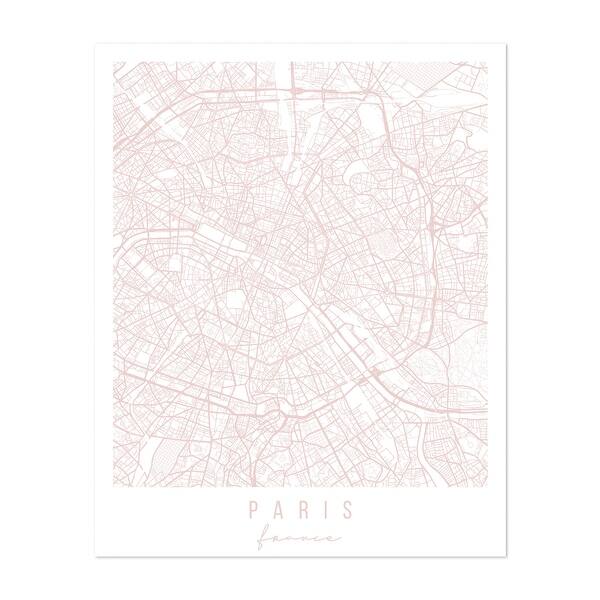 Paris France Maps Minimal Urban Art Print/Poster - Bed Bath & Beyond ...