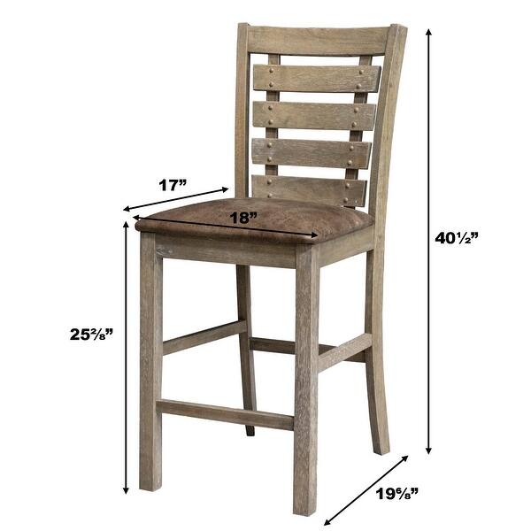Set of 2 Dining Counter Height Chairs Modern Farmhouse Rustic Look ...