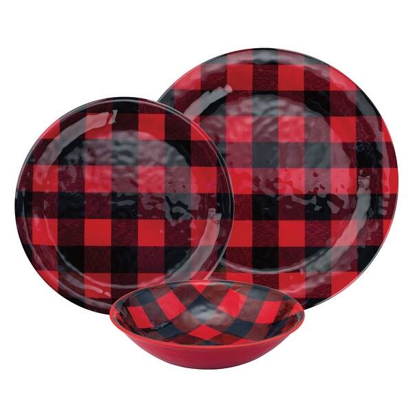 UPware 12-Piece Melamine Dinnerware Set, Includes Dinner Plates, Salad ...