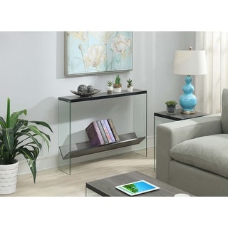 Convenience Concepts SoHo Glass V Console Table with Shelf - Bed Bath ...