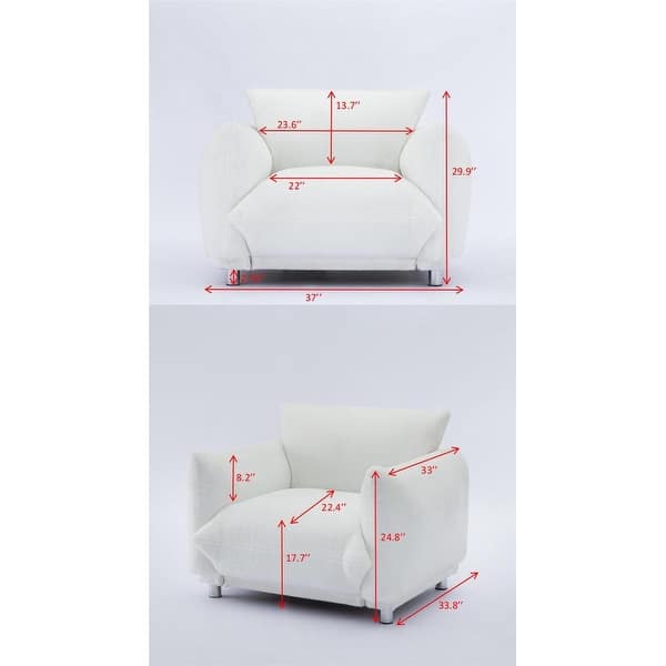Flannelette Single Sofa Bread-shape Arm Chair Sofa with Anti-skid ...