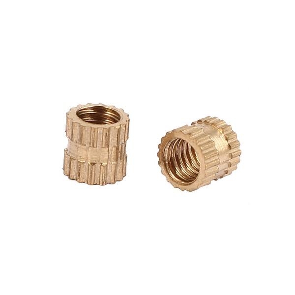 M4 x 5mm 0.7mm Pitch Brass Knurled Threaded Insert Embedded Nuts 500PCS ...