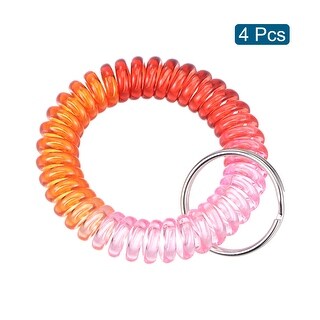 4Pcs Spiral Keychain, Plastic Keyring Wristband Coil Key Holder ...