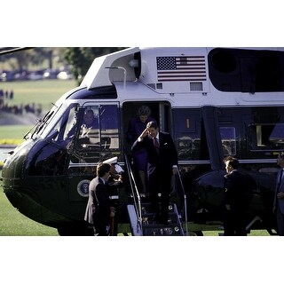 Ronald Reagan saluting a soldier from Marine One Photo Print - Bed Bath ...
