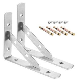 Shelf Brackets, 2Pcs Stainless Steel Solid Triangle Bracket, 4mm Thick ...