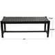 Black or Brown Leather Handmade Woven Seat Bench - 47 x 18 x 17 - Bed ...