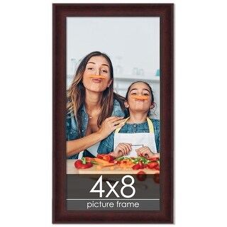4x8 Contemporary Mahogany Complete Wood Picture Frame with UV Acrylic ...
