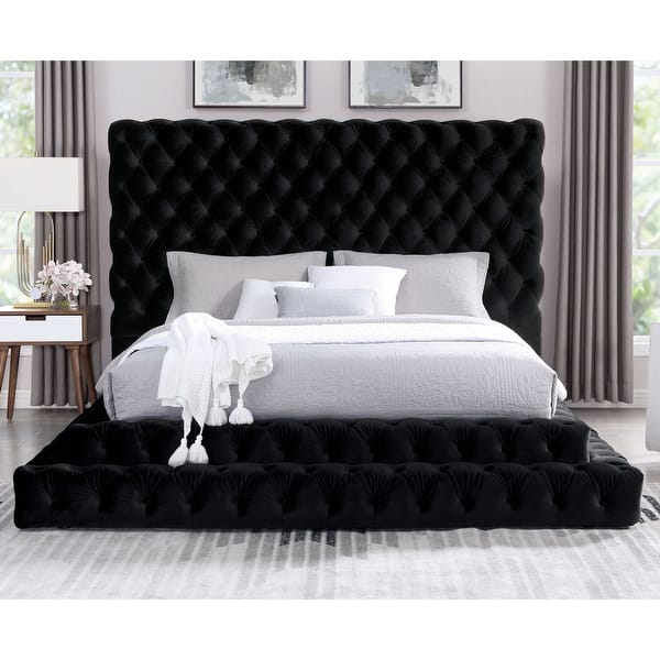 tufted platform bed