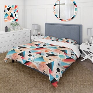 Designart "Multicolor Eclectic Geometric Diversity I" Floral bedding ...