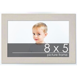 8x5 Traditional White Washed Wood Picture Frame - UV Acrylic, Foam ...