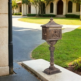 Mailbox Cast Aluminum Mail Box,Postal Box Security Heavy Duty - Bed ...