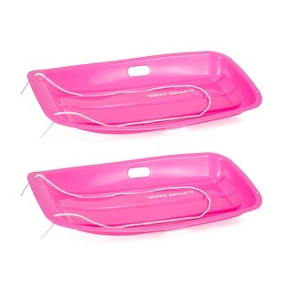 Slippery Racer Downhill Sprinter Kids Plastic Toboggan Snow Sled, Pink ...