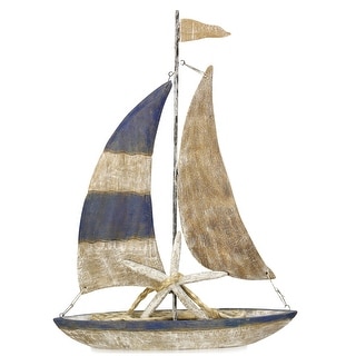 Natural Sails - Natural Painted Wood Sail Boat Coastal Table Top ...