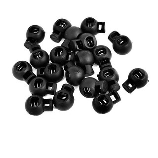 20 Pcs 7mm Dia Hole Backpack Drawstring Spring Cord Locks Ends Black ...