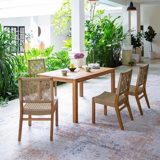 Cambridge Casual Nassau 5-piece Teak Wood Outdoor Dining Set - Bed Bath ...