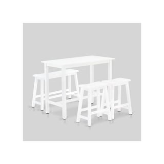 Modern Dining Table Set - Rectangular Table with 2 Stools & Bench ...