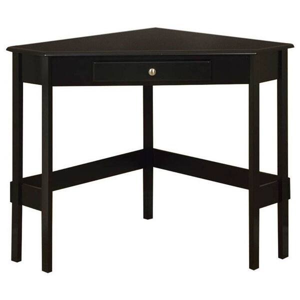 Pilaster Design Keira Home & Office Corner Computer Desk- Black Wood ...