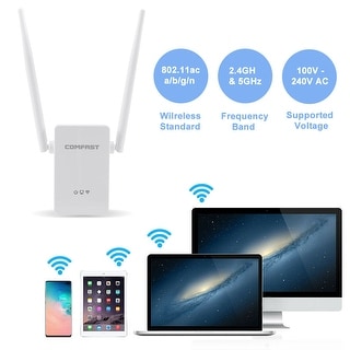 1200Mbps WiFi Range Extender Repeater Wireless Amplifier Router Signal ...