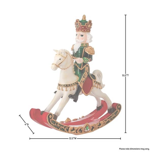 20" Resin Royal Jeweled Nutcraker Rocking Horse - Bed Bath & Beyond ...