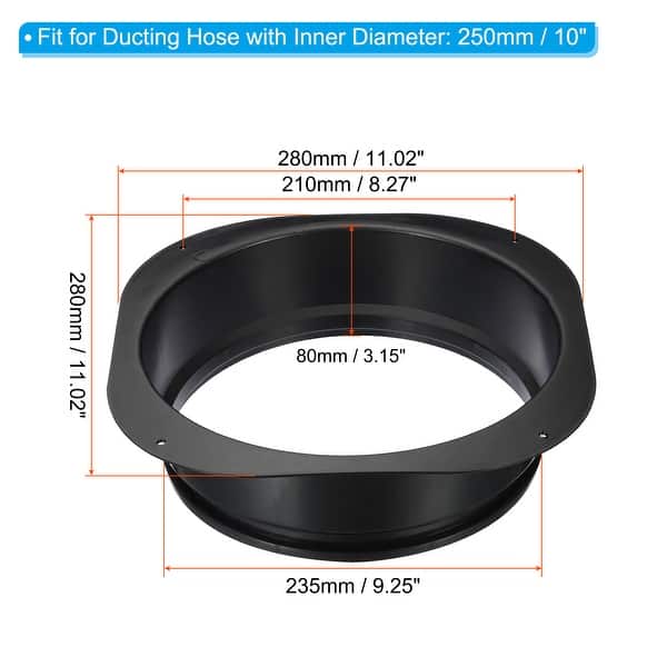 Duct Connector Flange Dryer Vent Wall Plate Ducting Plate Black - Bed ...