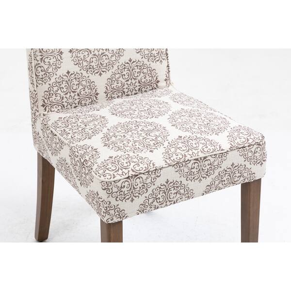 Fabric Upholstered Parsons Chair with Solid Wood Legs Dining Chairs Set ...