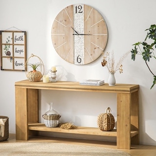 63" Boho Console Table with Storage Shelf - Bed Bath & Beyond - 43288305