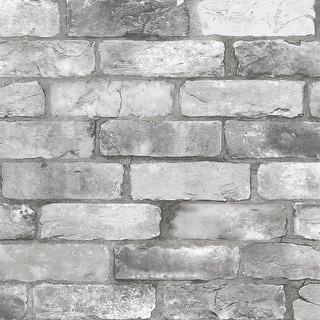 A-Street Prints Rustin Grey Reclaimed Bricks Wallpaper - Bed Bath ...