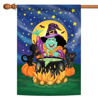 Halloween Witch's Cauldron Outdoor House Flag 40" x 28" - Bed Bath ...