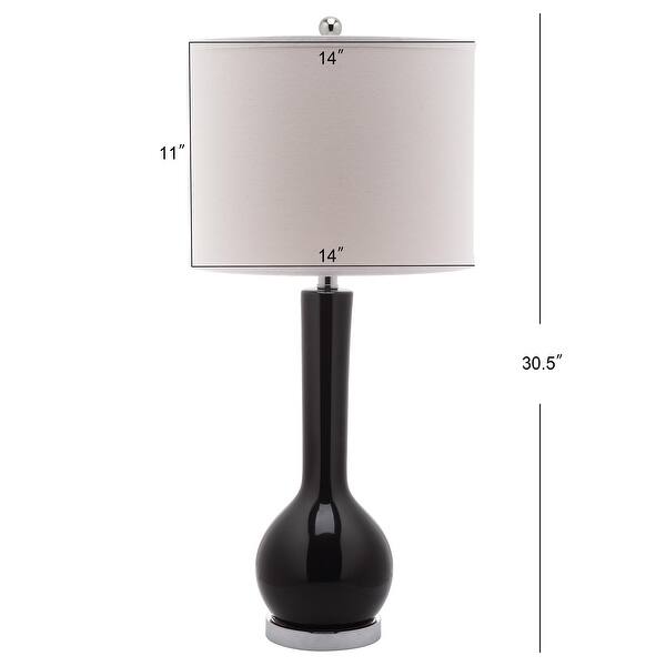 SAFAVIEH Lighting 31-inch Mae Long Neck Ceramic Black Table Lamp (Set ...