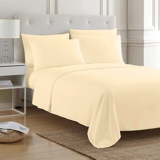 PREMIUS 4-6 Piece Solid Microfiber Wrinkle-Free Sheet Set - Bed Bath ...