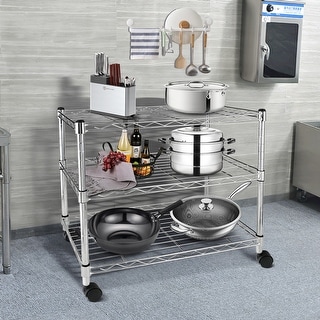 3-Tier Wire Shelving Storage Unit With Wheels - Bed Bath & Beyond ...