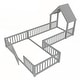 Multi-functional House Floor Bed with Door and Full-length Guardrails ...