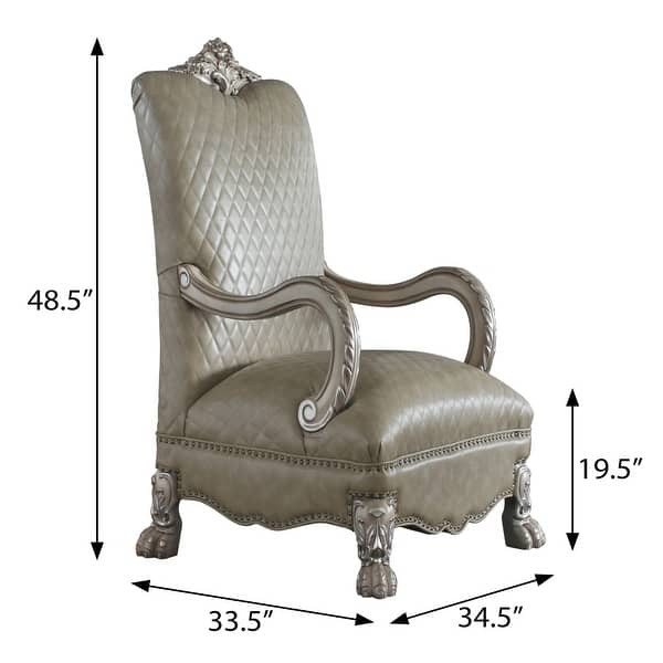 Adison Vintage Bone White Recessed Arms Accent Chair - Bed Bath ...