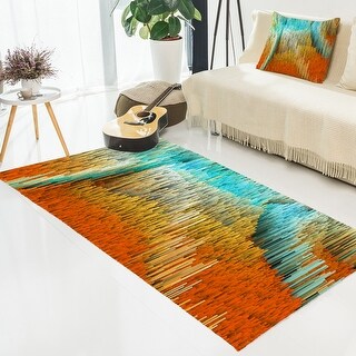 Designart 'Macro Render Structure Yellow Orange' Contemporary Area Rug ...