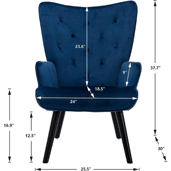 Living Room Button Tufting Back Accent Arm Chair with Upholstered - Bed ...