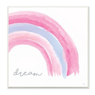 Stupell Dream Text Watercolor Rainbow Purple Pink Wood Wall Art - Bed ...