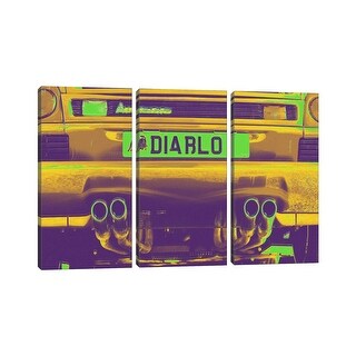 iCanvas "Neon Diablo Bull" by 5by5collective 3-Piece Canvas Wall Art ...