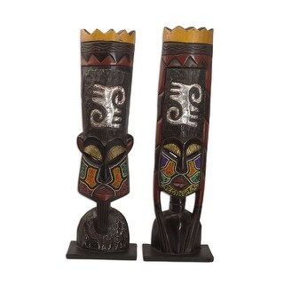 Novica Handmade Faces Of Bravery African Wood Masks (Pair) - Bed Bath ...