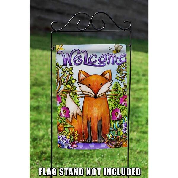 Orange and Green Welcome Fox Outdoor Rectangular Mini Garden Flag 18" x ...